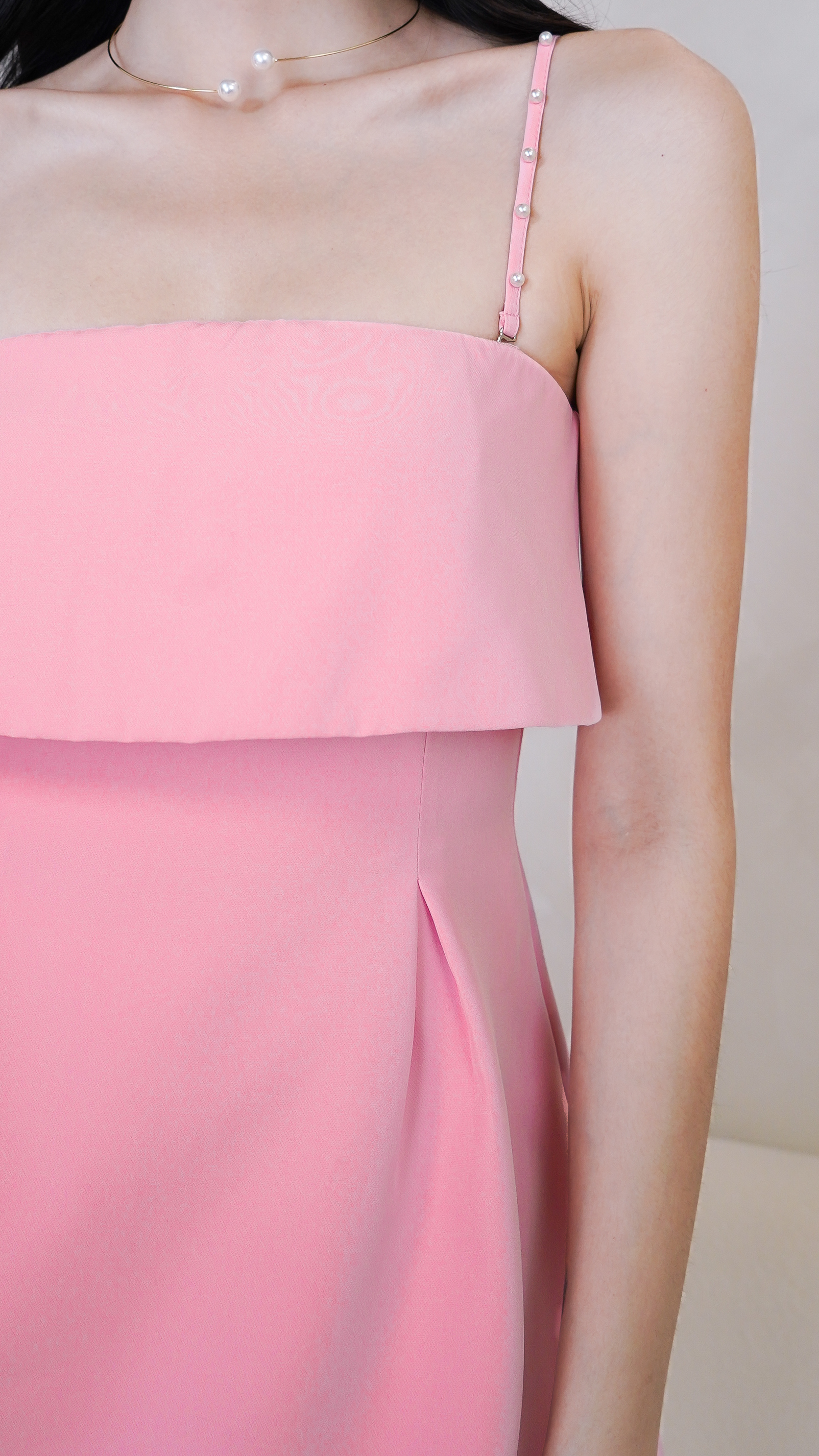 Cataleya Overlap Long Line Top in Bubble Gum Pink | Mikayla