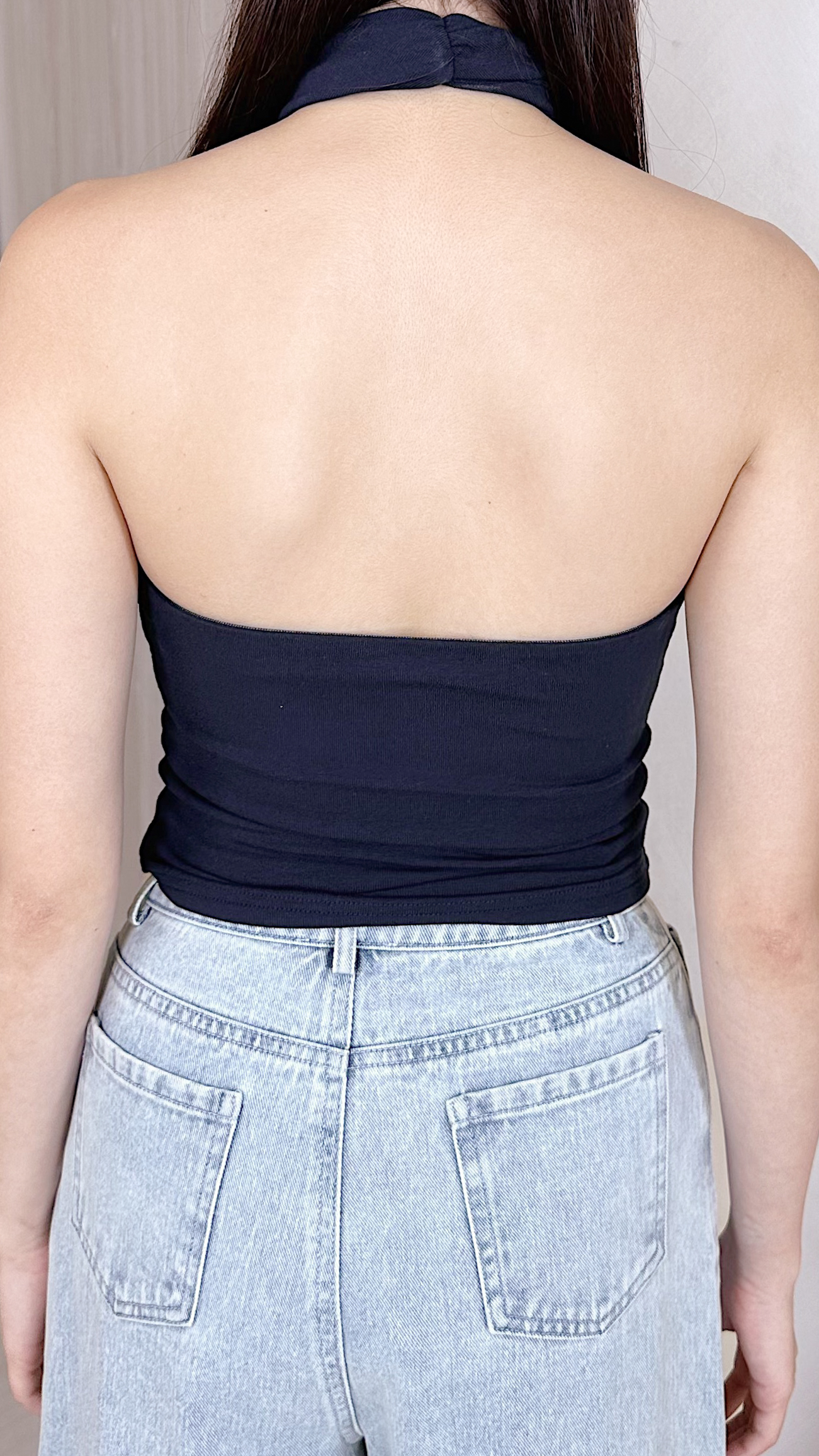 (BARE/BASIC) Adelia Halter Top in Navy | Mikayla