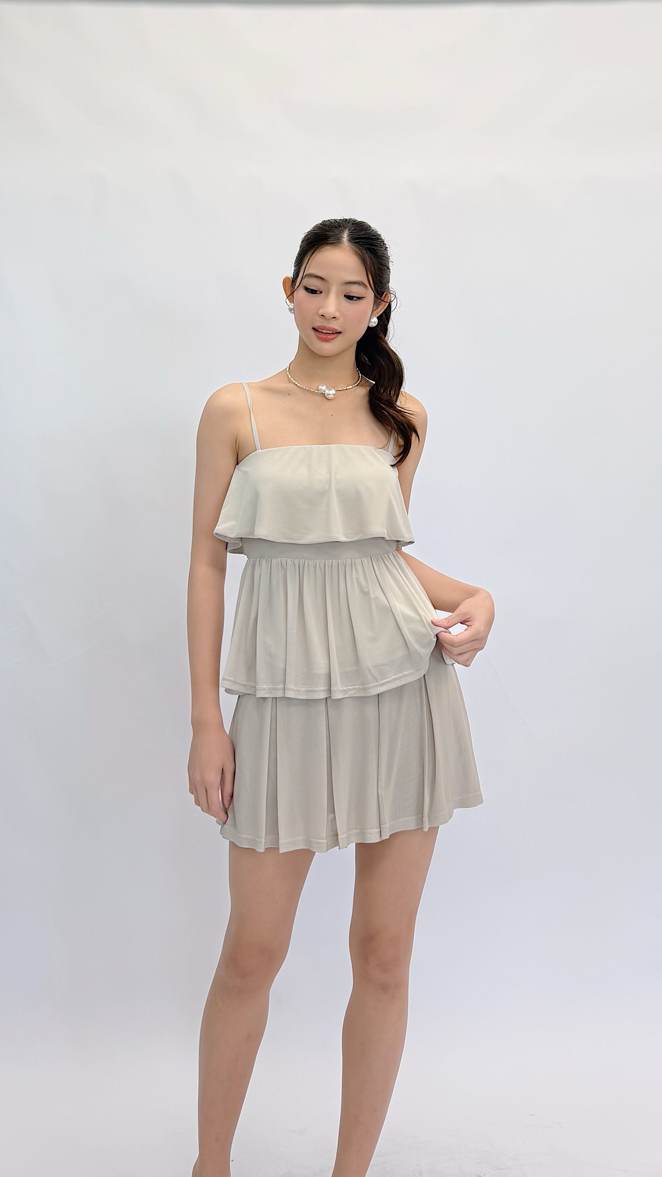 (PREMIUM ICE MESH) Alina Overlap Babydoll Mesh Top | Mikayla
